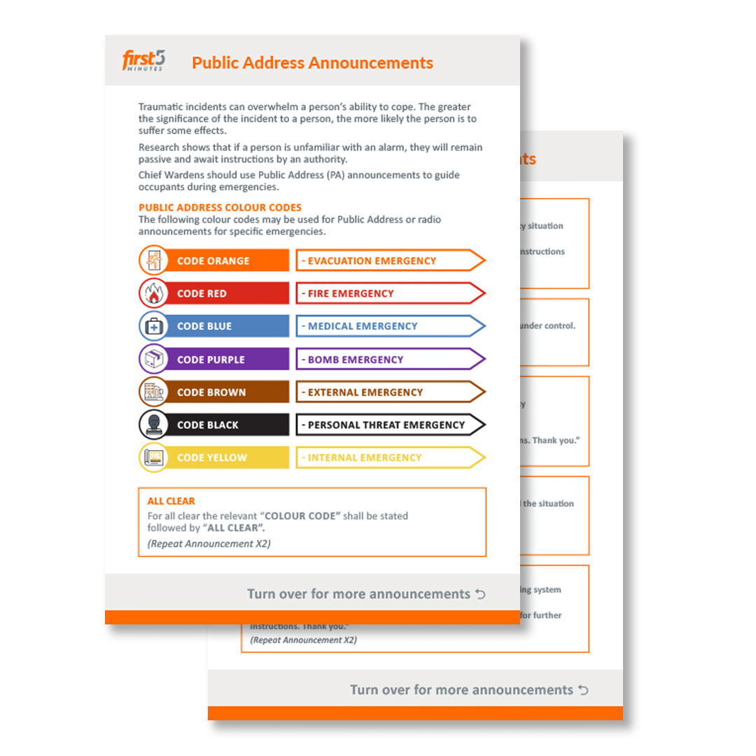 Public Address Announcements Guide - First 5 Minutes